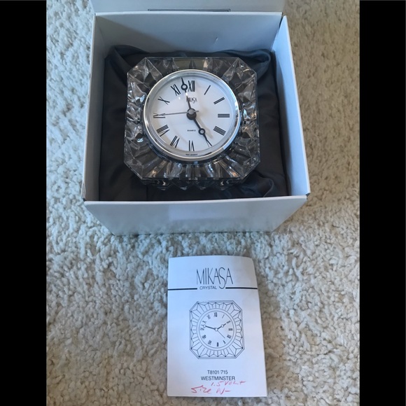 Mikasa | Other | Vintage Mikasa Westminster Crystal Desk Clock Nwot ...